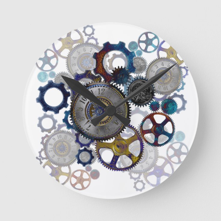 Psychadelic steampunk gears, cogs, clock face gift | Zazzle