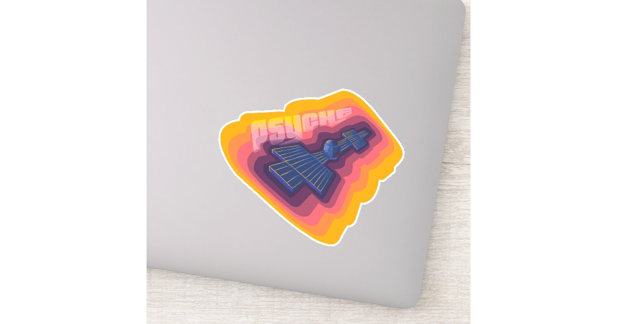 Psyche-Delic Spacecraft Sticker | Zazzle