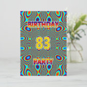 Psychedelic 83rd Birthday party Invitation | Zazzle