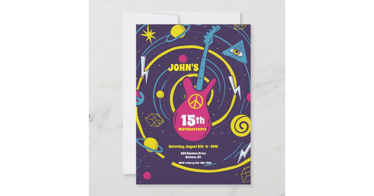 Psychedelic Birthday Party Invitation | Zazzle