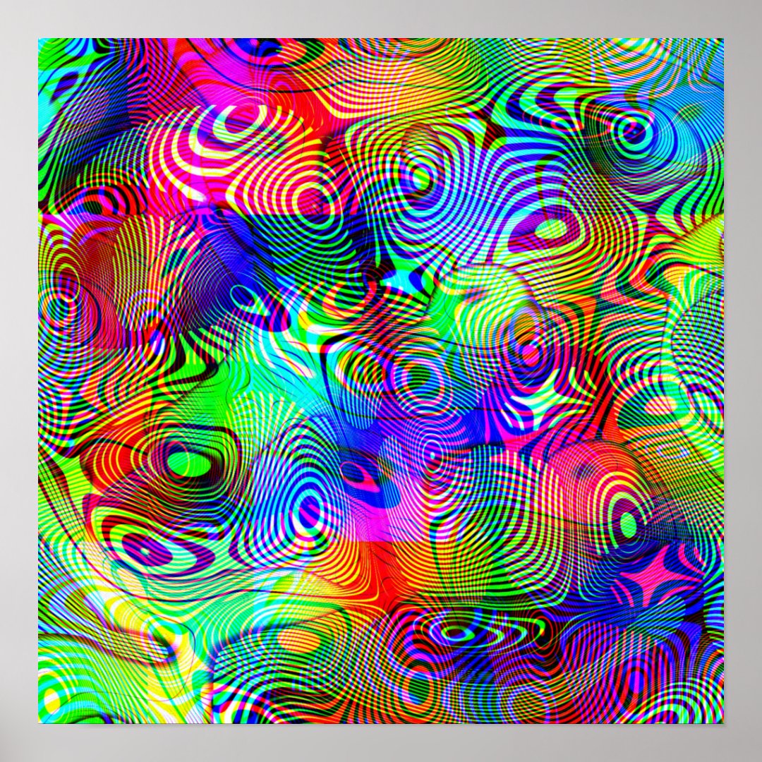 Psychedelic blobs poster | Zazzle