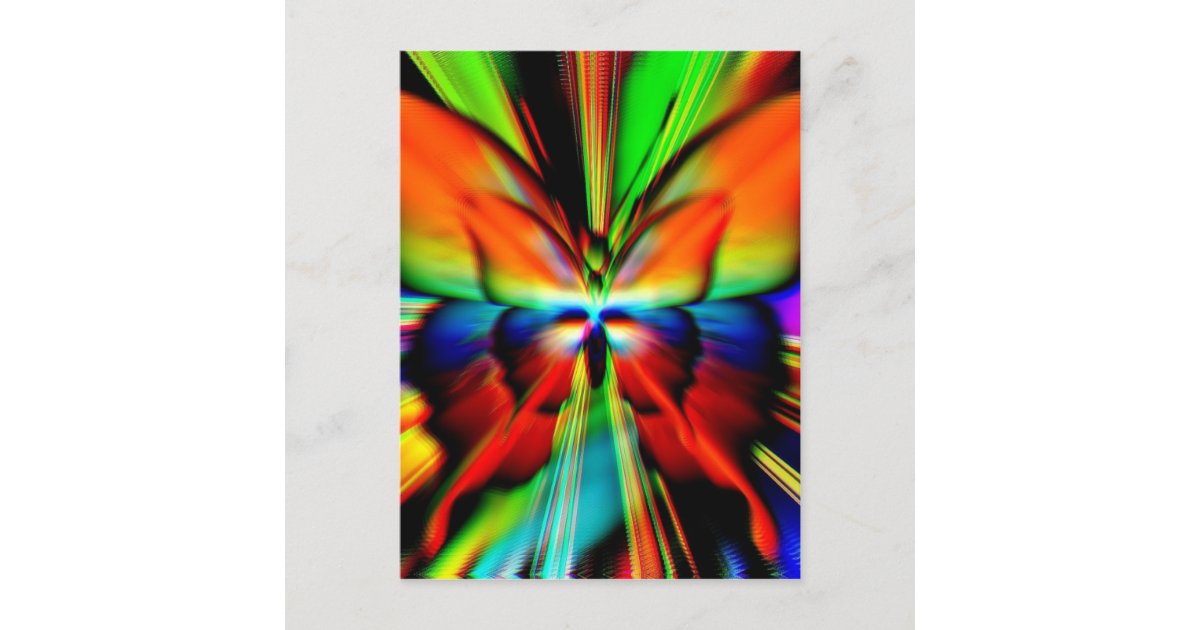 Psychedelic Butterfly Fractal Postcard | Zazzle.com