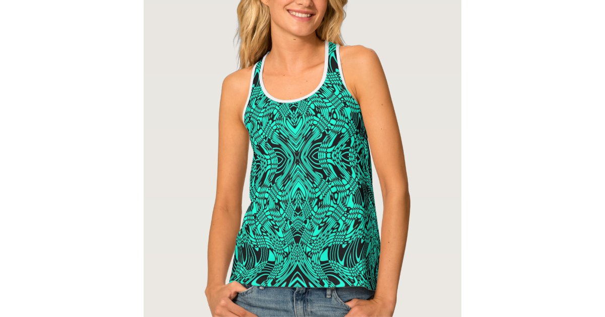 PSYCHEDELIC CYAN TANK TOP | Zazzle.com