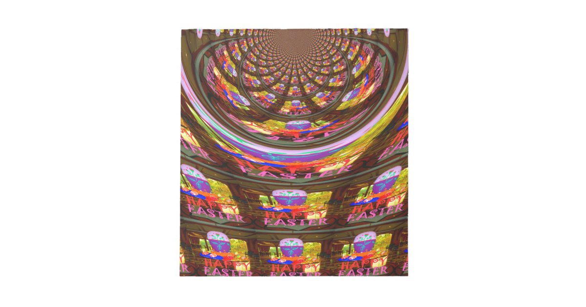 Psychedelic Easter Kaleidoscope Art Print Notepad | Zazzle