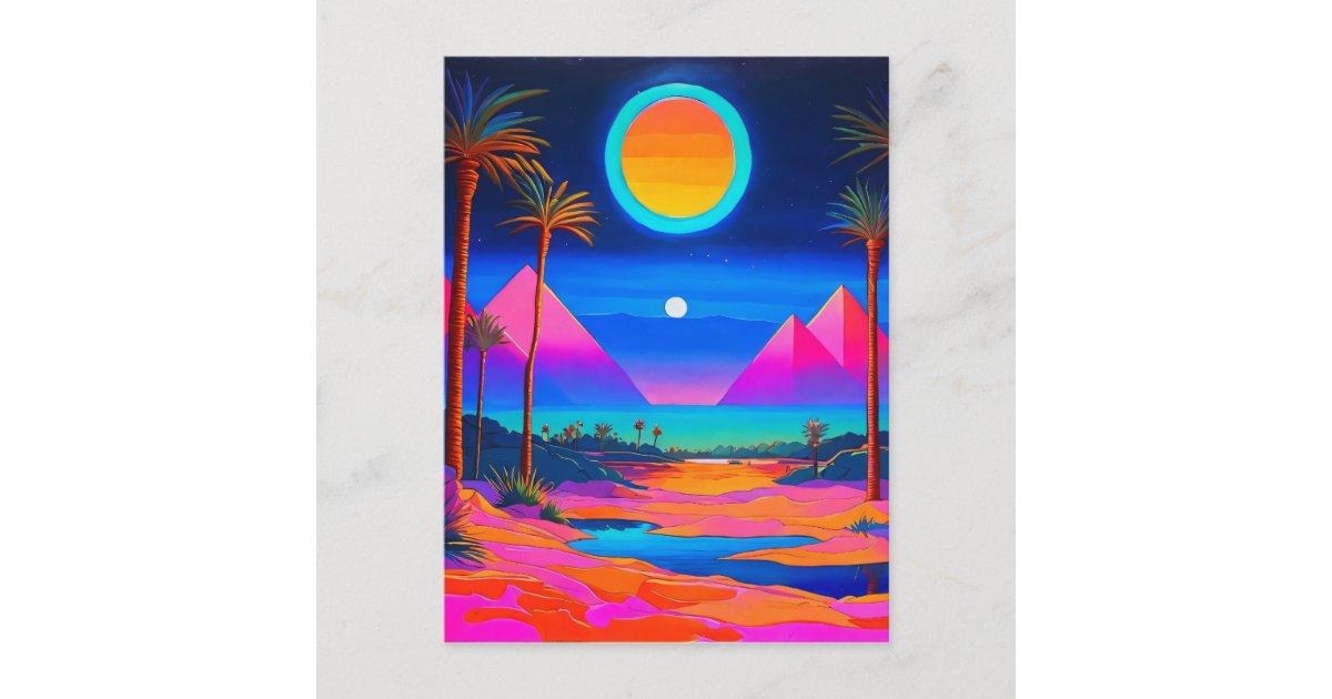 Psychedelic Egypt Postcard | Zazzle