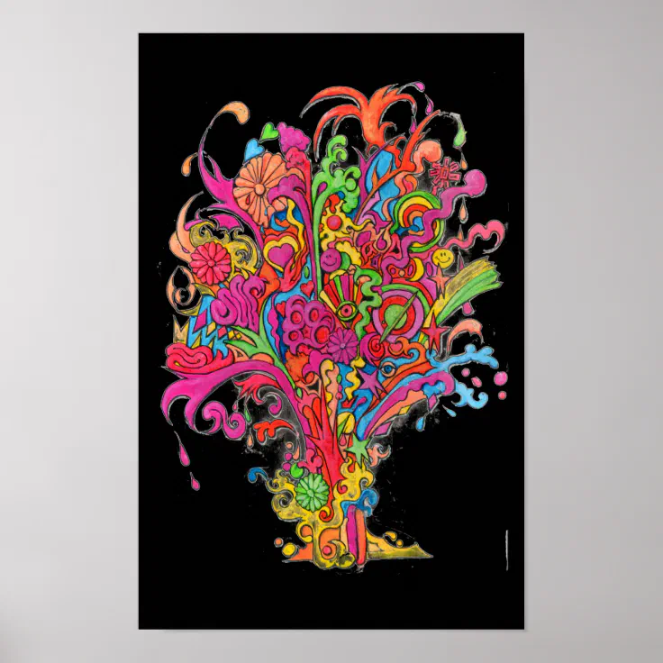 Psychedelic Explosion Poster | Zazzle