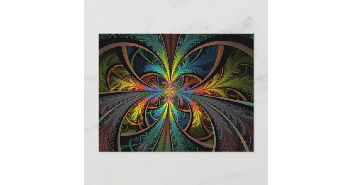 Psychedelic Feathers Postcard | Zazzle