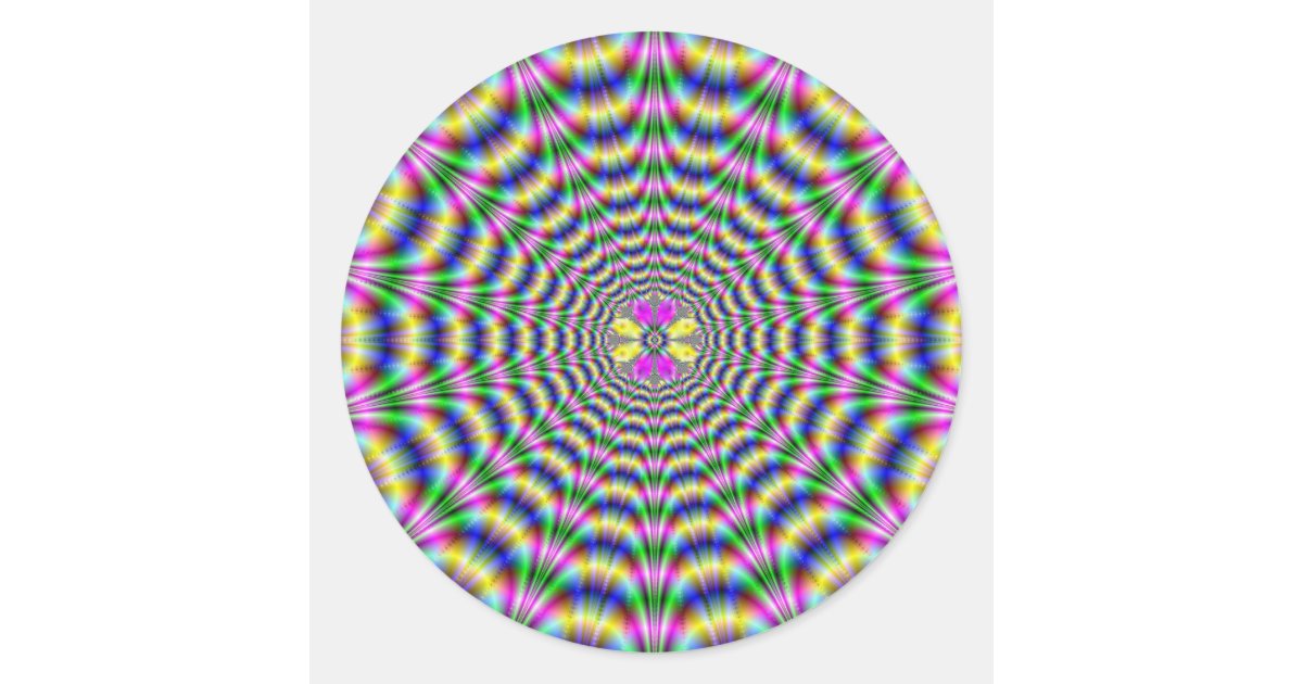 Psychedelic Flower Sticker | Zazzle