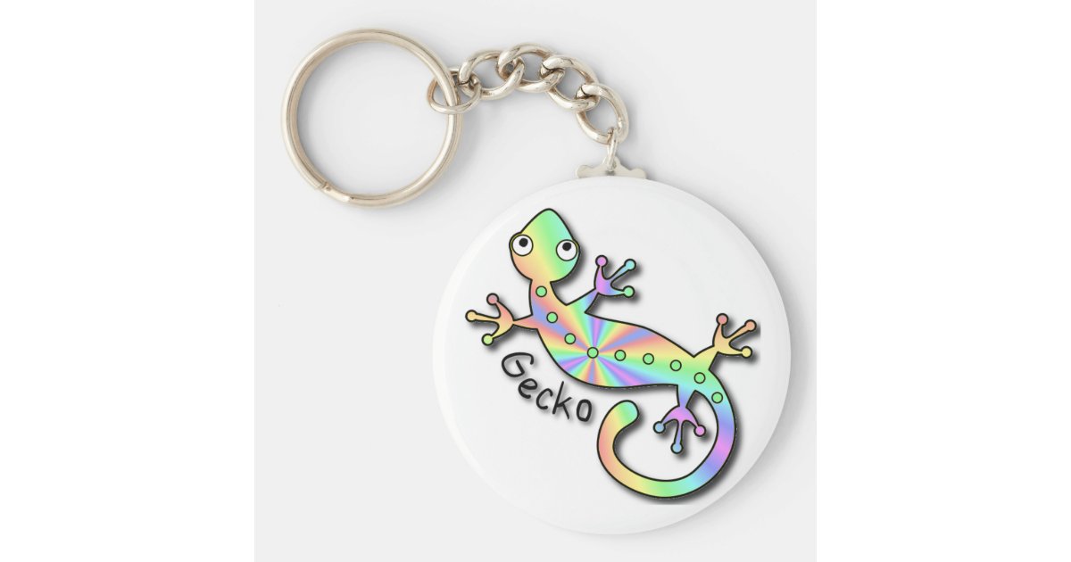 Psychedelic Gecko keychain | Zazzle