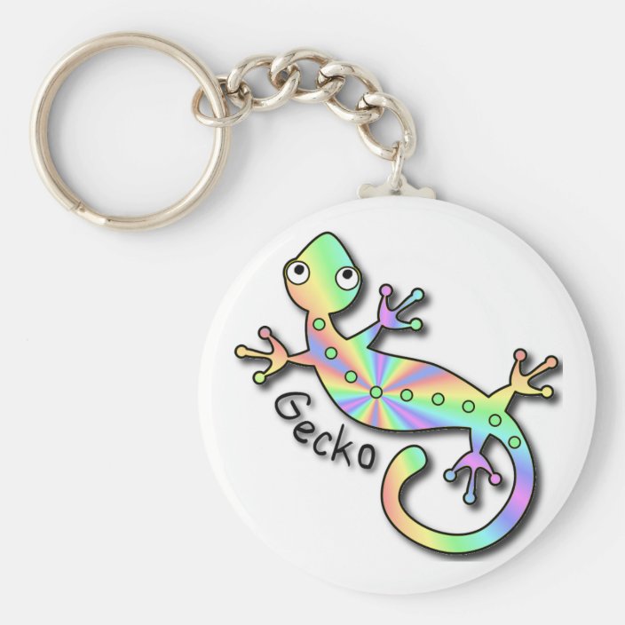 Psychedelic Gecko keychain | Zazzle.com