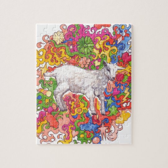 Psychedelic Goat Jigsaw Puzzle | Zazzle.com