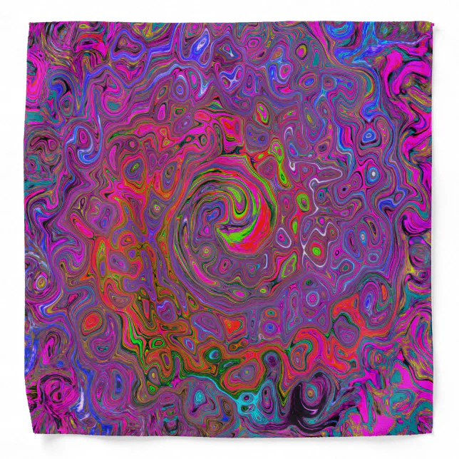 Psychedelic Groovy Magenta Retro Liquid Swirl Bandana | Zazzle