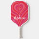 Psychedelic Hearts Calligraphy Script Name Pinks Pickleball Paddle | Zazzle