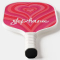 Psychedelic Hearts Calligraphy Script Name Pinks Pickleball Paddle | Zazzle