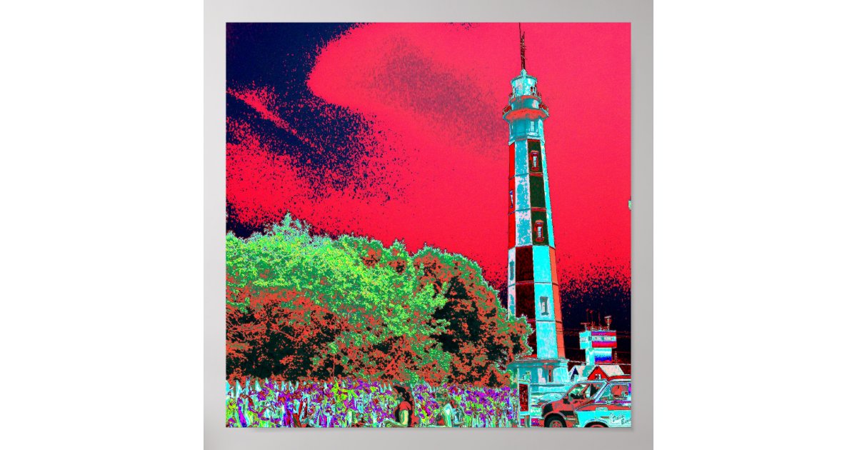 Psychedelic Lighthouse Poster | Zazzle