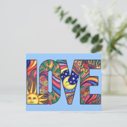 Psychedelic Love Postcard | Zazzle