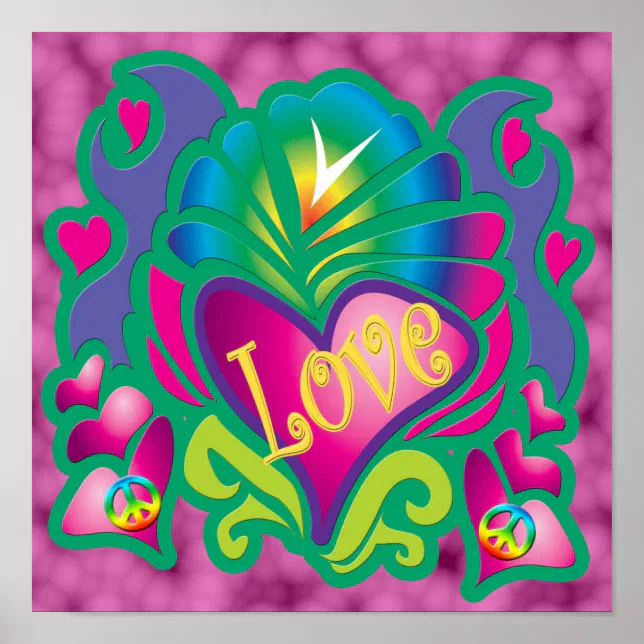 Psychedelic Love Poster | Zazzle