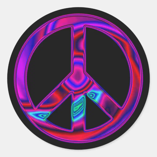 Psychedelic Peace Classic Round Sticker | Zazzle