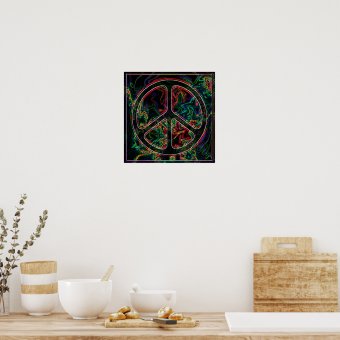 psychedelic peace sign poster | Zazzle