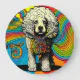Psychedelic Poodle Dog Design Large Clock | Zazzle