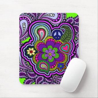 Psychedelic Purple Paisley Mousepad | Zazzle