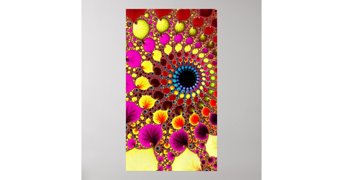 Psychedelic Rabbit Hole Fractal Abstract Art Poster | Zazzle
