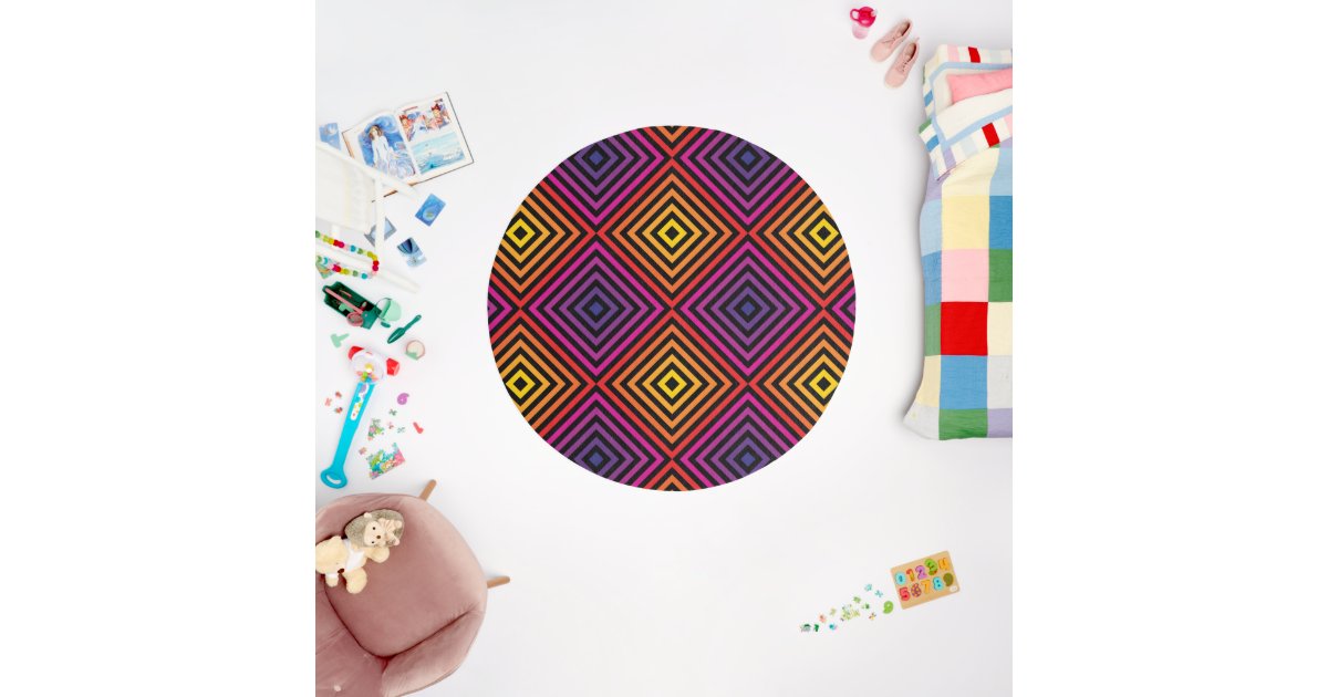 Psychedelic Rainbow Chevron Pattern Outdoor Rug | Zazzle