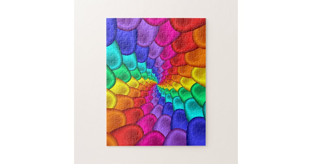 Psychedelic Rainbow Spiral Puzzle | Zazzle