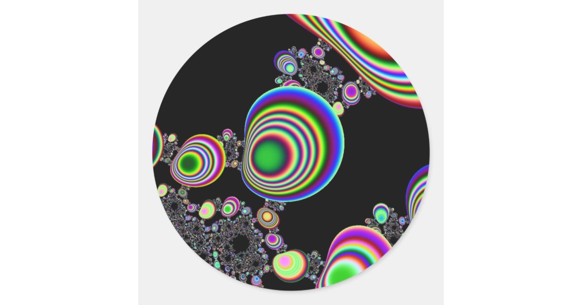 Psychedelic Ripple Classic Round Sticker | Zazzle