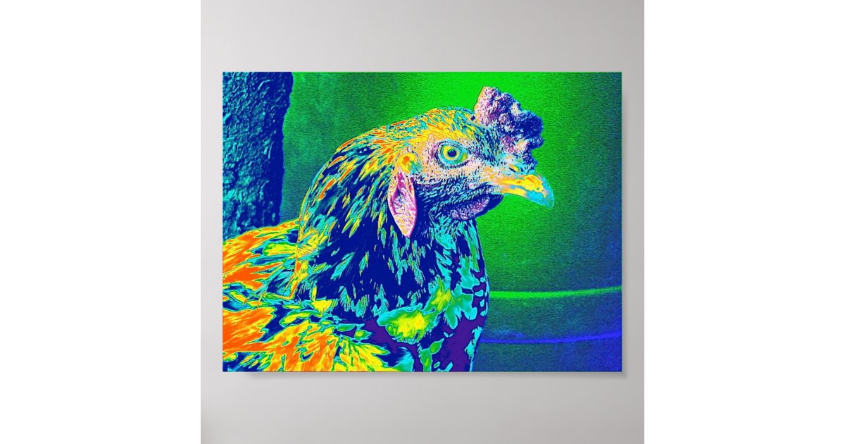 "Psychedelic Rooster" Poster | Zazzle