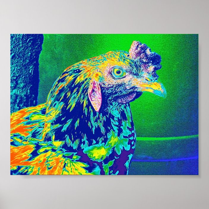 "Psychedelic Rooster" Poster | Zazzle.com