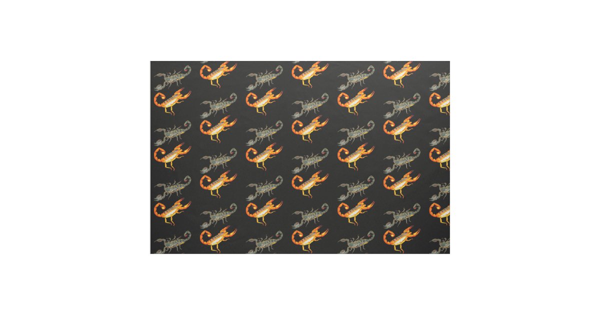 Psychedelic Scorpio Colorful Fractal Scorpions Fabric | Zazzle