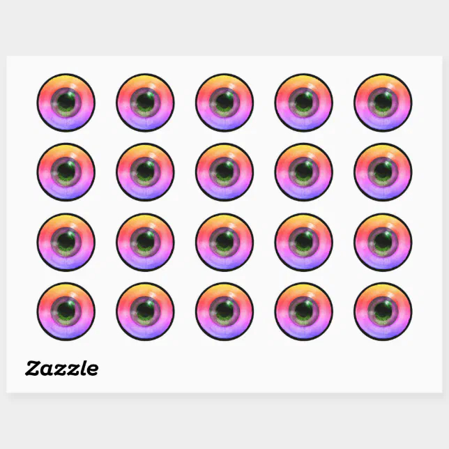 Psychedelic Trippy Weird Hippie Funky Eye Classic Round Sticker | Zazzle