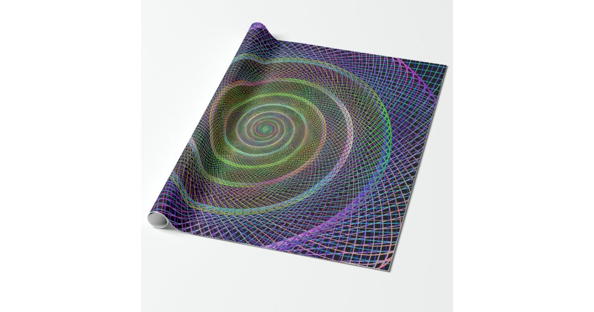 Psychedelic Webbed Spiral Wrapping Paper | Zazzle