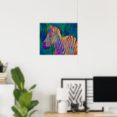 psychedelic zebra poster | Zazzle