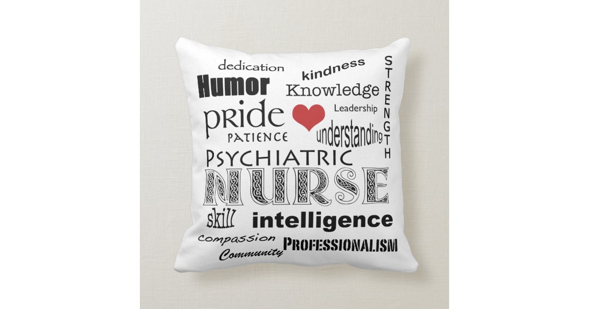 Psychiatric Nurse Pride+Heart Throw Pillow | Zazzle.com