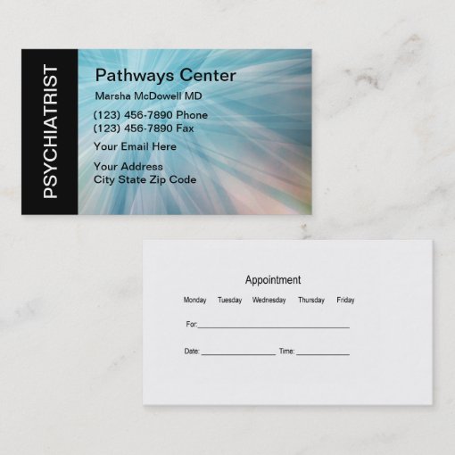 Psychiatrist Design Appointment Card | Zazzle