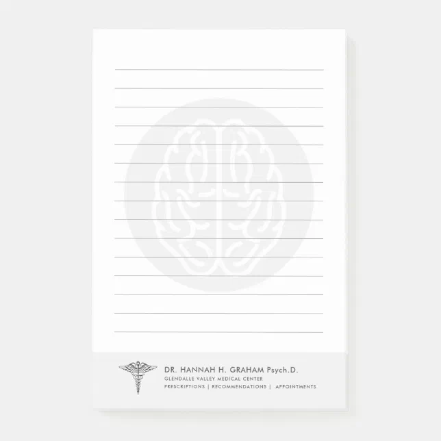 Psychiatrist Psychologist Customizable Lined Post-it Notes | Zazzle