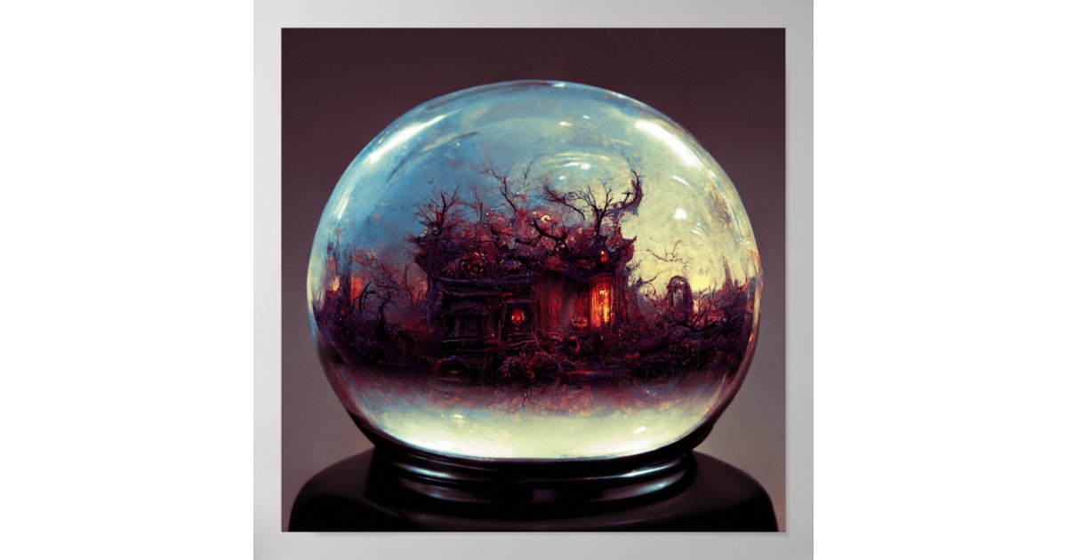 Psychic Crystal Ball Spooky Poster | Zazzle