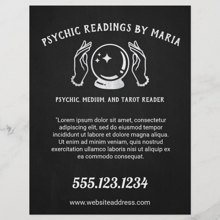 Psychic Medium Tarot Card Reader Flyer | Zazzle
