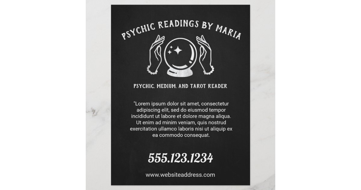 Psychic Medium Tarot Card Reader Flyer | Zazzle