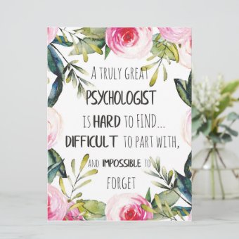 Psychologist Appreciation Thank you Farewell Gift Card | Zazzle