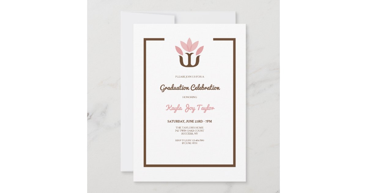 Psychologist Graduation Invitation Pink | Zazzle