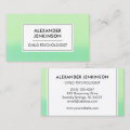 Psychologist LCSW Psychiatrist Modern Green Ombre Business Card | Zazzle