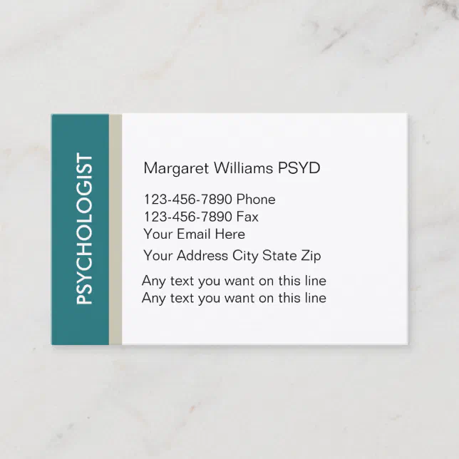 Psychologist Modern Design Business Card | Zazzle