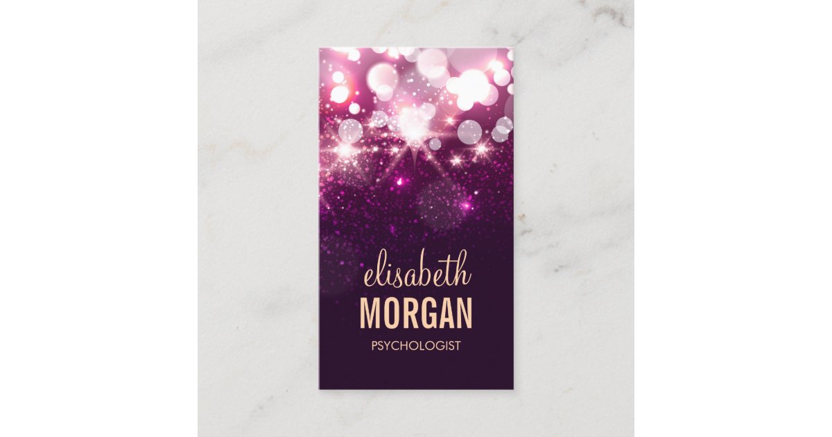 Psychologist - Pink Glitter Sparkles Business Card | Zazzle