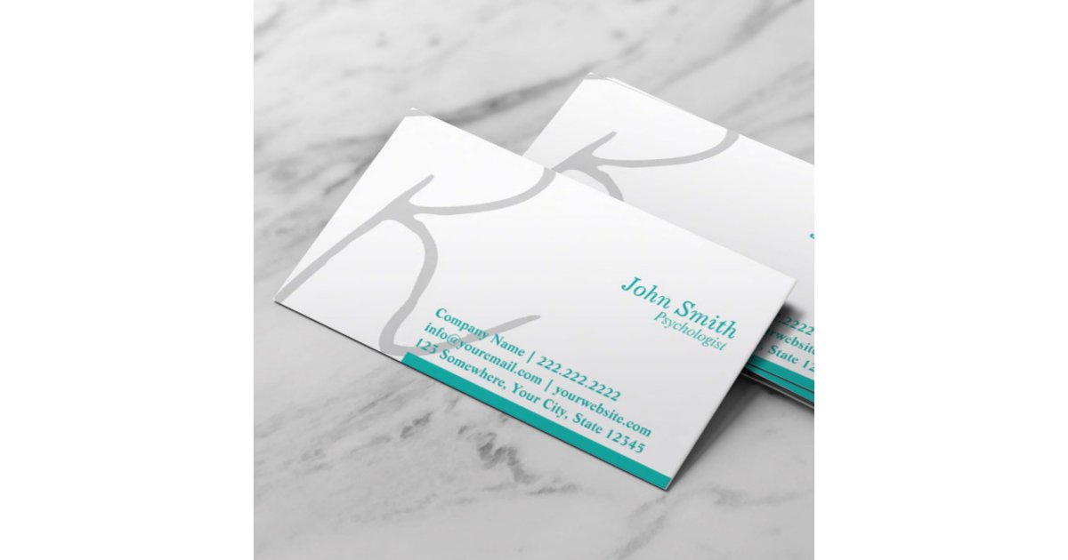 Psychologist Stylish Script Monogram Business Card | Zazzle