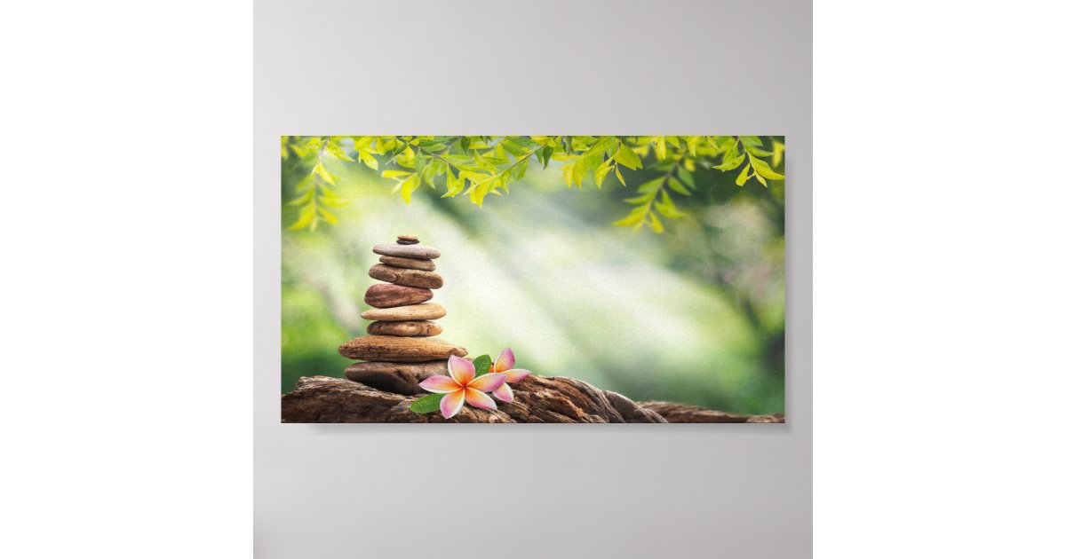 Psychologist Therapist Zen Stones,Landscape Poster | Zazzle