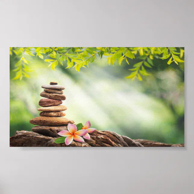 Psychologist Therapist Zen Stones,Landscape Poster | Zazzle
