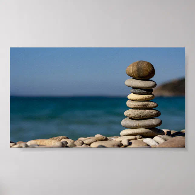 Psychologist Therapist Zen Stones, Yoga Poster | Zazzle